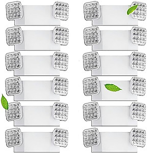 Fyngntny Led Emergency Lights, Commercial Emergency Light with Battery Backup, Dual Head Emergency Lights for Home Power Failure, Emergency Exit Light Fixture for Business, Hardwired White 12 Pack