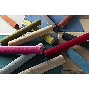 Brockton Solid Wool Modern Farmhouse Area Rug - Suitable for Living Room Bedroom -0 Wool - Hand Loomed - Medium Pile - Beige, Cream - 6' x 9'