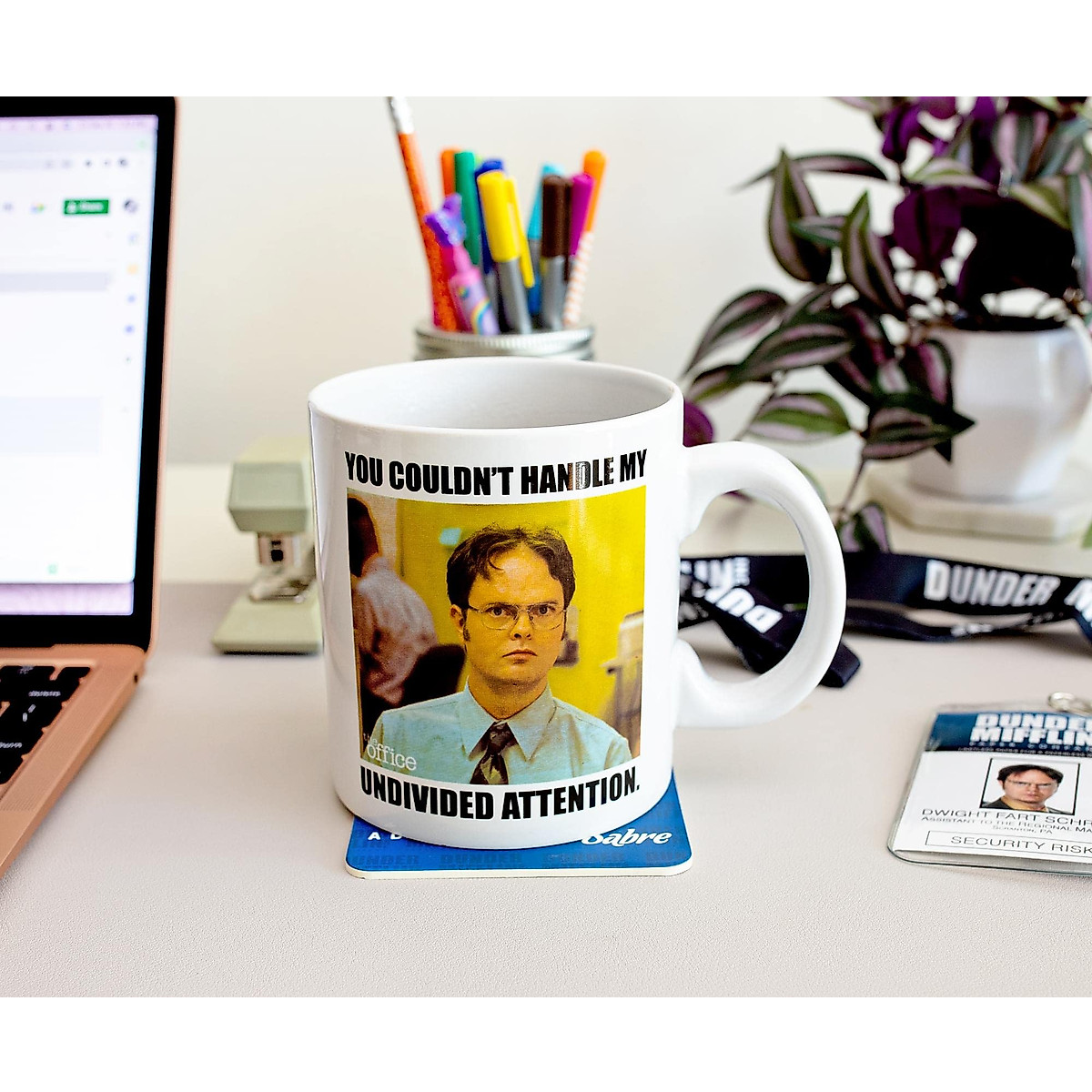 Silver Buffalo The Office Dwight Schrute Undivided Attention Ceramic Mug | Holds 20 Ounces