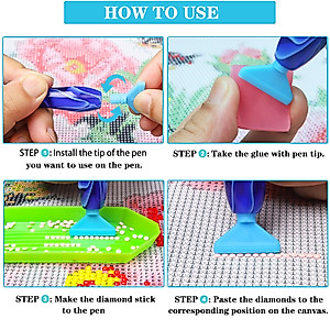 Updated Diamond Painting Pen, 13Pcs Diamond Art Pens with Screw Thread Tips, Diamond Painting Pens Tool Accessories Kit Drill Pen for Diamond Painting Art Nail Art Cross Stitch (Balck&Purple)