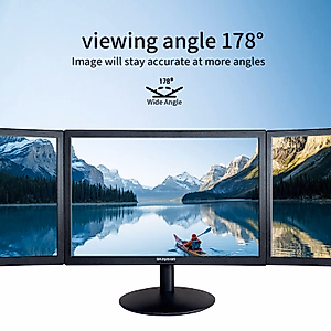 SKitphrati 15.6 Inch Small PC Monitor, FHD VA 1080P Desktop Display with 1920x1080 99% sRGB HDMI VGA Ports, VESA Mounting, LED Monitor for PC, Laptop and Computer, Black