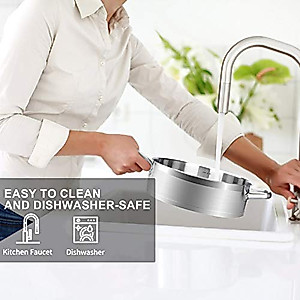 Duxtop Professional Stainless-steel Induction Ready Cookware Impact-bonded Technology (5.5 Qt Saute Pan)