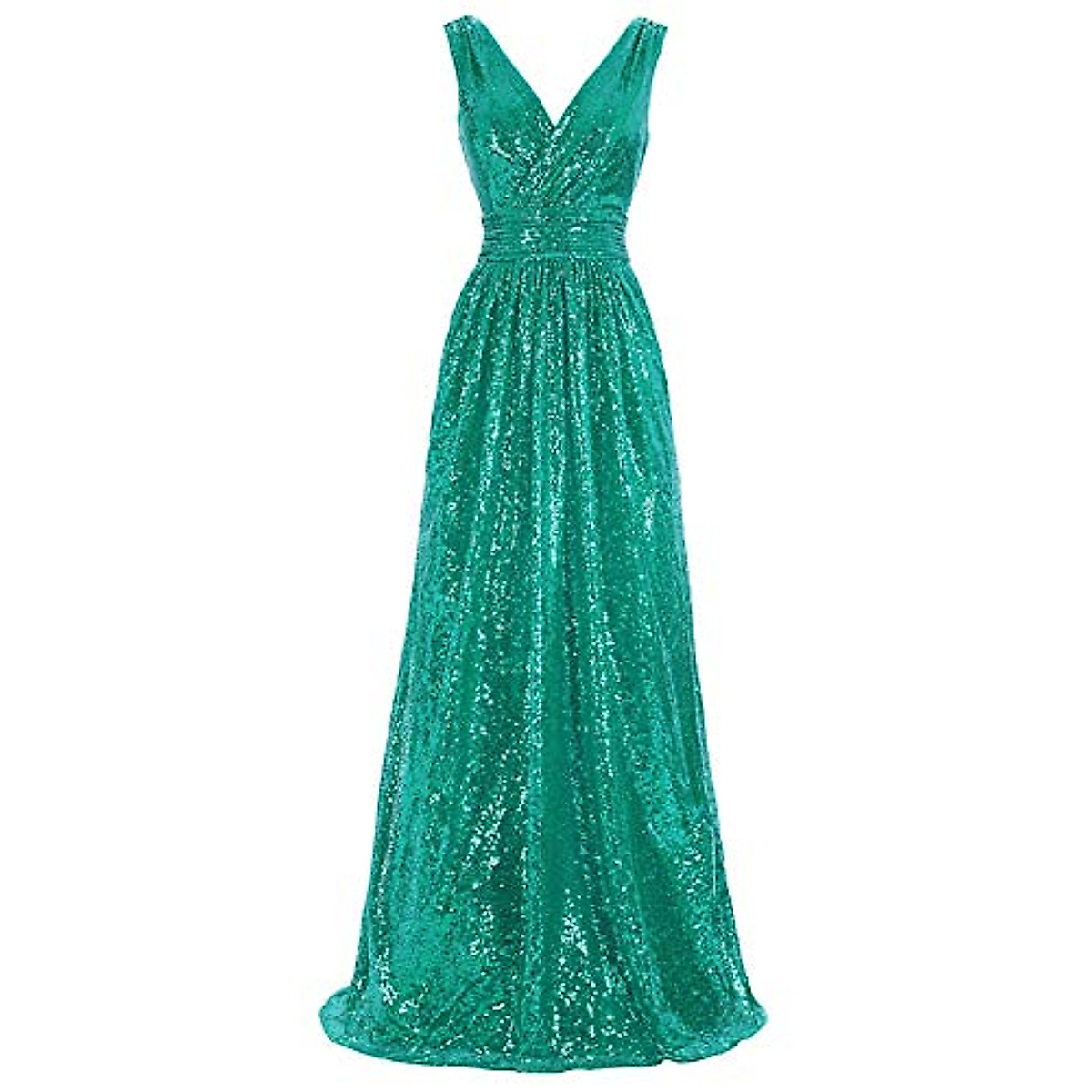 Kate Kasin Women Sleeveless Sequines Bridesmaid Dresses Empired Waist Green USA4 KK199-6