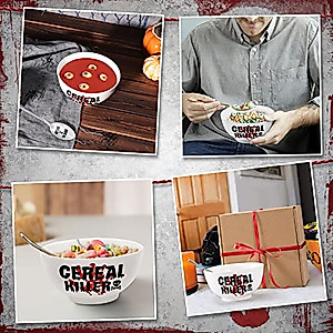 Nefelibata Cereal Killer Bowl and Spoon Set 23 oz Father's day Summer Man's Halloween Birthday Retirement Engraved Funny Gift Box Basket for Him Papa's Grandfather's Uncle's Friend's Present Set of 2