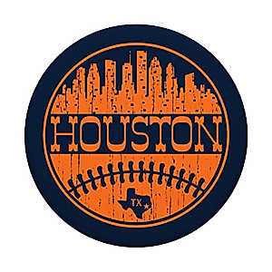 Vintage Houston City Skyline Baseball Retro TX Fan Home PopSockets Swappable PopGrip