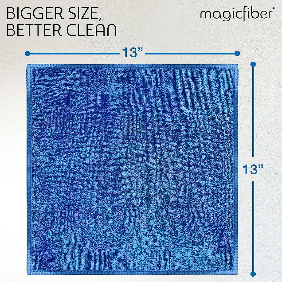 MagicFiber Microfiber Cleaning Cloth (12 Pack,13x13 in) - Thick, Soft, & Ultra Absorbent Reusable Microfiber Cleaning Rags, Micro Fiber Cloths for Dusting, Windows, Kitchenware, Cars and More!
