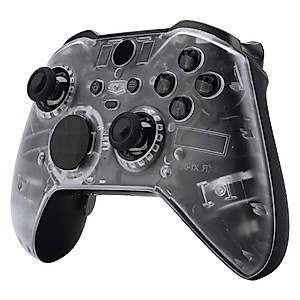 eXtremeRate Transparent Clear Faceplate Cover, Front Housing Shell Case Replacement Kit for Xbox One Elite Series 2, Xbox Elite 2 Core Controller Model 1797 - Controller Not Included