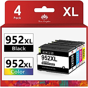 Toner Kingdom Remanufactured Ink-Cartridge Replacement for 952 XL 952XL Ink Cartridges for Officejet 8700 8702 8710 8730 7740 8720 8210 8216 8745 7720 8200 8736 8734 Printer Ink(4-Pack)
