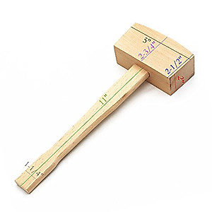 WEICHUAN 5" Unfinished Beech Wood Mallet Ice Hammer Mallet - Solid Beechwood Damage-Free Striking Woodworking Carving Mallet Woodworking Hand Tool