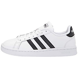 adidas men's Grand Court Sneaker, White/Black/White, 11.5 US