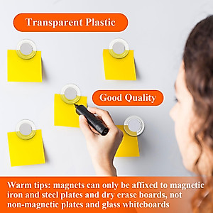 45 Pieces Round Whiteboard Magnets Dry Board Refrigerator Magnets Mini Fridge Magnet Teacher Supplies for Home Schools Offices (5 Colors,3 cm) (Clear,3 cm)