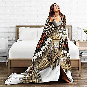Sherpa Throw Blankets Flannel Fleece Blanket Full Size Red-Tail Hawk Dream Catcher Blanket All-Season Plush Blanket for Couch Bed Travelling 53x59inch