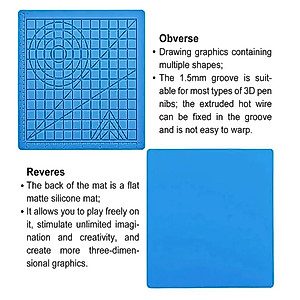 KTELI 3D Printing Pen Printing Pen Drawing Pad, Silicone Mat DIY Drawing Template Pad with Heat-Proof Finger Sleeve Art Tools B, 500706795A2