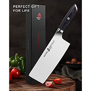 TUO Cleaver Knife, 7 inch Chinese Cleaver Vegetable Meat Cleaver Knife, High Carbon Stainless Steel Chopping Knife with Ergonomic