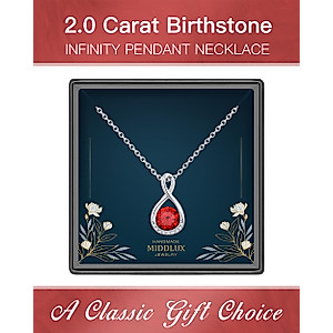 MIDDLUX Infinity Birthstone Necklaces for Women Girl, Stainless Steel, Cubic Zirconia