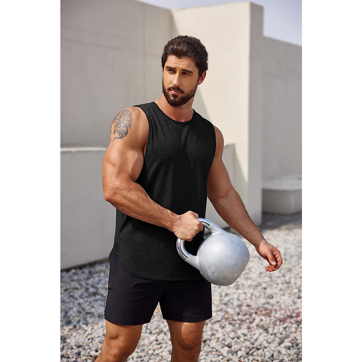 COOFANDY Mens Workout Tank Tops Pack Cut Off Shirts Bodybuilding Fitness Muscle Tee Shirts for Summer Yoga Tank