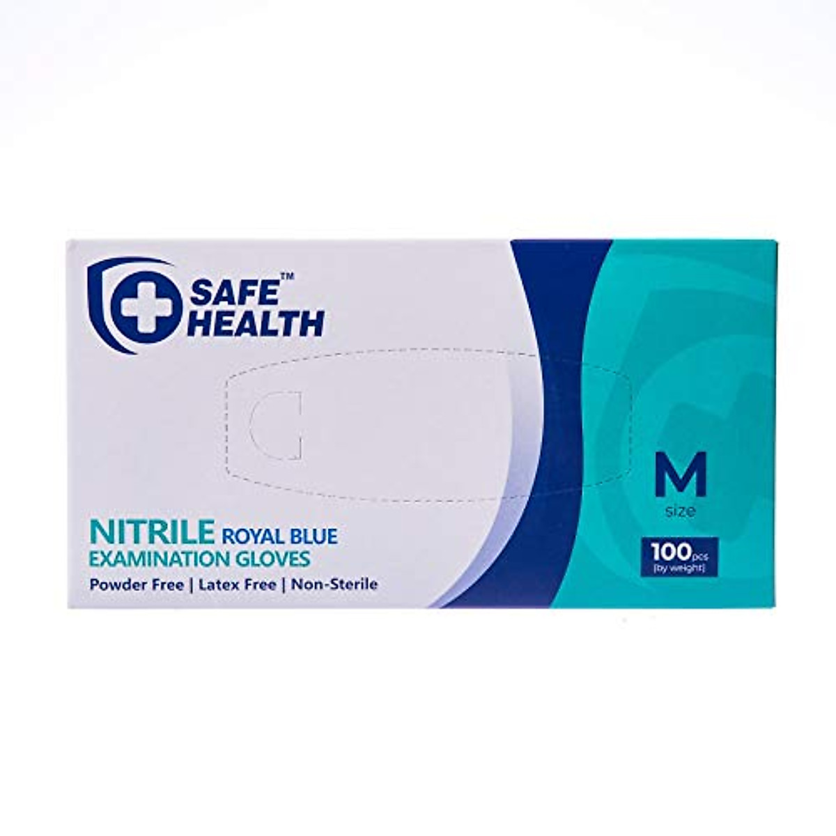 Safe Health Blue Nitrile Exam Gloves, 100-Count S M L XL, 3.5 Mil Free of Powder-Latex, Disposable-Textured, Clinic-Office-Daily, Medical, First-Aid, Clinics, Medium (M) Box 100, FIY1062G