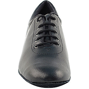 Women's Ballroom Dance Shoes Salsa Latin Practice Dance Shoes Black Leather 2601EB Comfortable - Very Fine 1.5" Heel 8 M US [Bundle of 5]