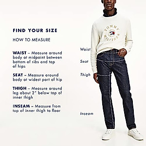 Tommy Hilfiger mens Thd Straight Fit Jeans, Dark Wash, 34W x 32L US