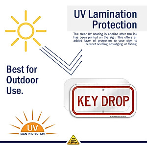 Key Drop Off Sign, 6" x 12" 0.40 Aluminum, Fade Resistance, Indoor/Outdoor Use, USA MADE By My Sign Center White