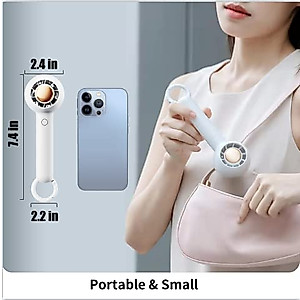 Cynrin Handheld Fan Portable, Personal Small Desktop Table Fan With Ring Buckle,Mini Hand Held Fan with USB Rechargeable Battery,Small Makeup Eyelash Fan for Women Girls Kids Outdoor