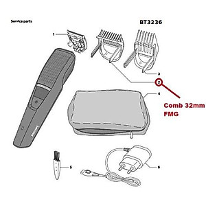 0.4mm to 10mm Short Beard Comb For PHILIPS Trimmer Shaver BT3201 BT3202 BT3203 BT3205 BT3206 BT3207 BT3208 BT3210 BT3211 BT3212 BT3213 BT3215 BT3216 BT3221 BT3226 BT3227 BT3236 BT3237 422203632551