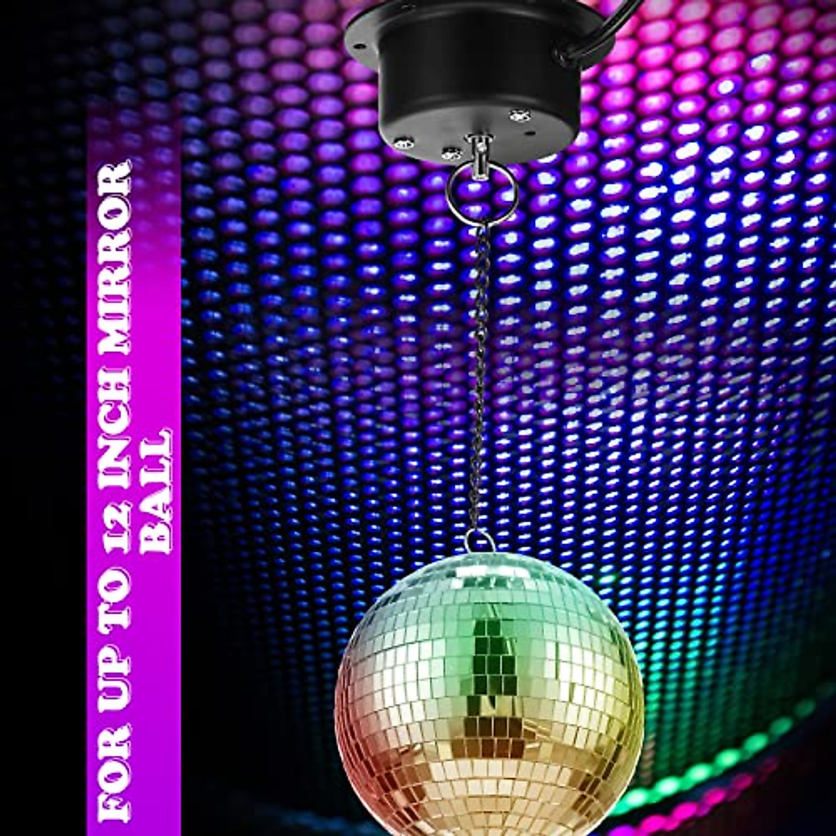 Therwen 3 Pcs Disco Ball Motor Heavy Duty Mirror Ball Motor 3RPM Slow Rotating Motor Disco Ball Rotator for 12-16" Mirror Ball and Under