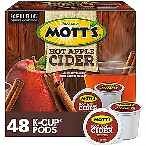 Mott's Hot Apple Cider, Keurig Single Serve K-Cup Pods, Flavored K Cups, 48 Count (2 Boxes of 24 Pods)