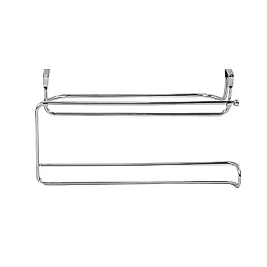 Spectrum Diversified Duo Bar & Paper Holder No Installation 2-in-1 Cabinet Paper Towel Dispenser & Towel Bar, Under Sink Storage & Organization, Standard, Chrome