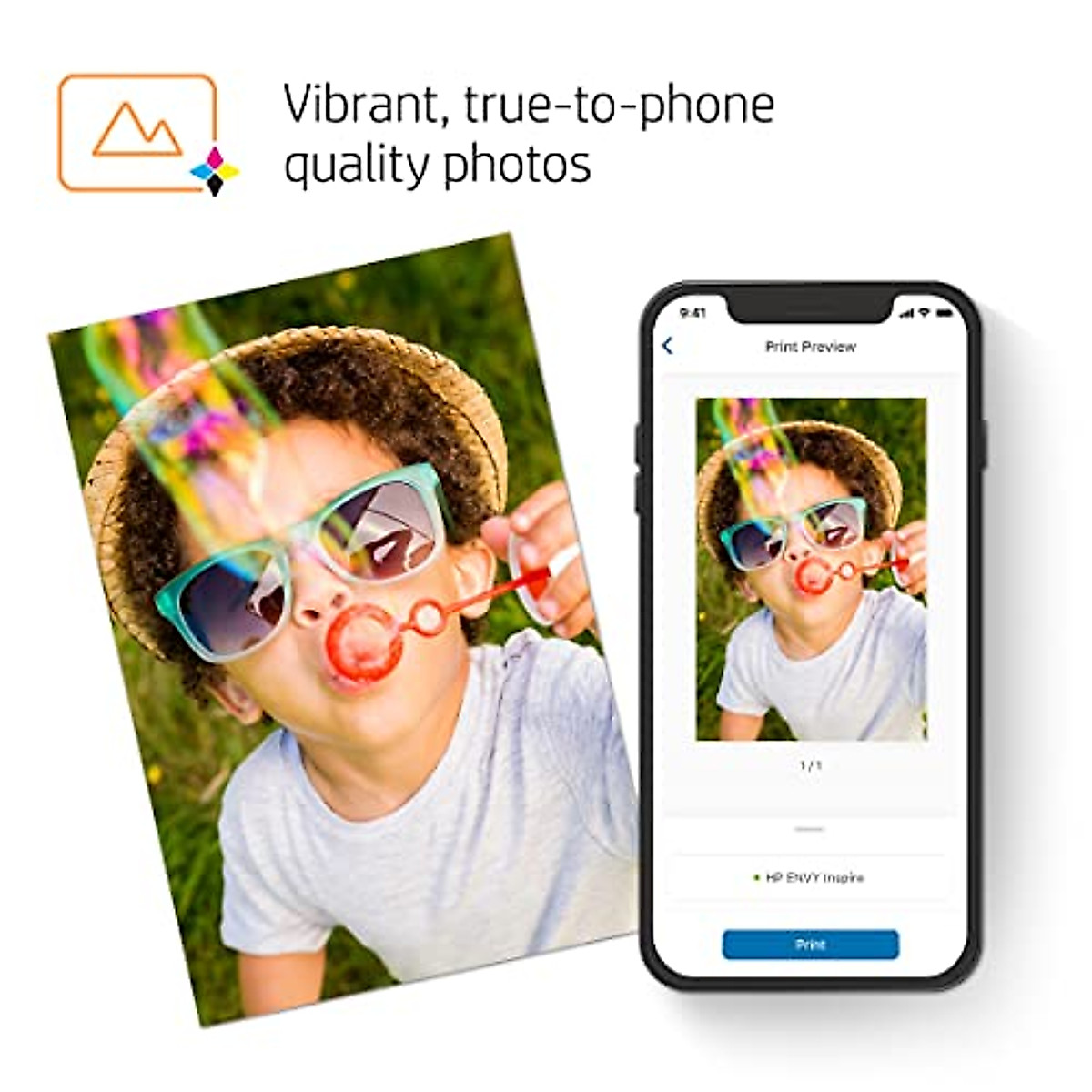 HP ENVY Inspire 7255e Wireless Color All-in-One Printer with bonus 6 months Instant Ink (1W2Y9A) White