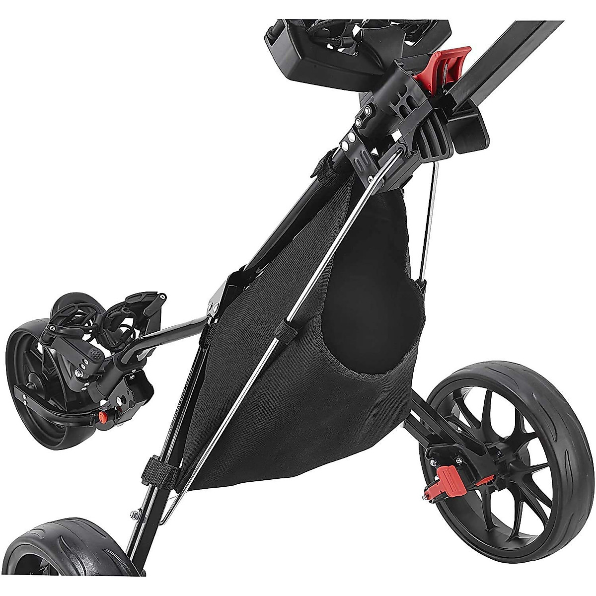 Caddytek CaddyLite 11.5 V3 3 Wheel Golf Push Cart - SuperLite Deluxe, Lightweight, Easy To Fold Caddy Cart Pushcart , Silver , 53.5 x 27 x 45"