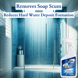 Black Diamond Stoneworks Natural Stone Shower Soap Scum Remover Spray. For Cleaning Bathtubs, Glass Doors, Tubs, Travertine, Marble, Tile. Heavy Duty, Safe Acid-Free Cleaner. Safe for fixtures.