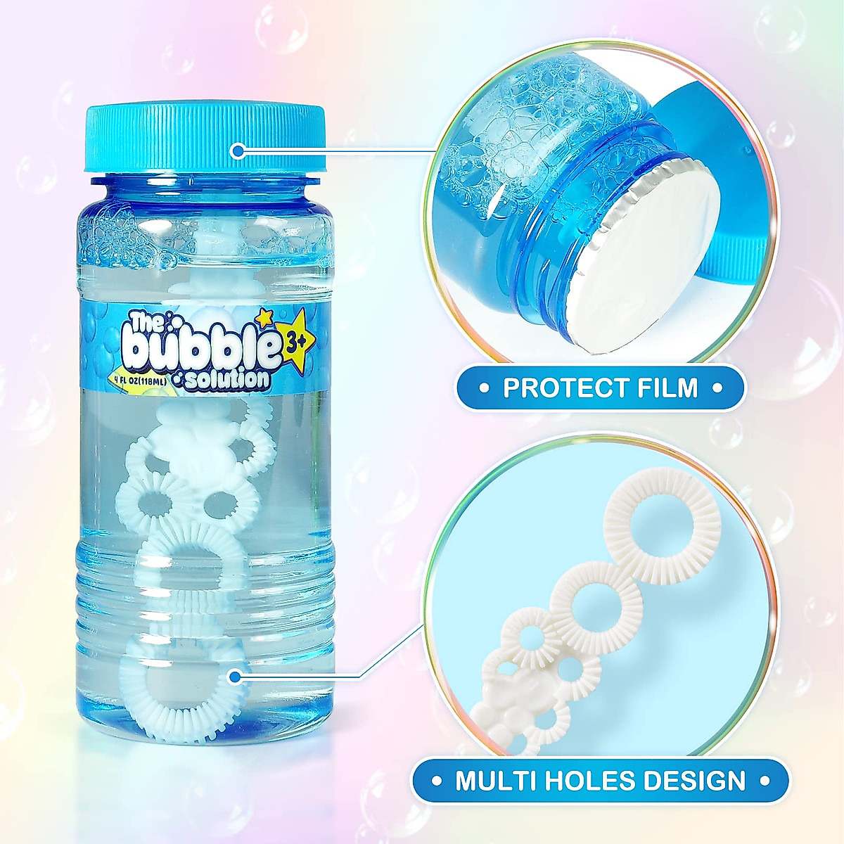 36 Pcs Bubble Bottles with Wand,Bubbles Party Favors for Kids,Summer Toys, Blow Bubbles Solution Novelty Toy, Party Favors, Birthday Party Supplies, Outdoor & Indoor Activity,4oz,6 Colors