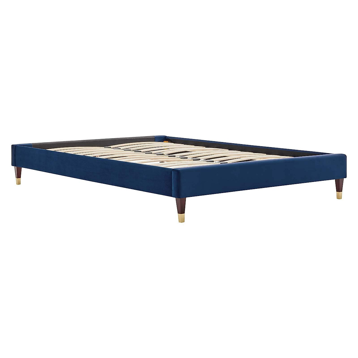 Modway MOD-6271-NAV Harlow King Performance Velvet Platform Bed Frame, Navy