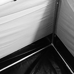 Domain Shelters Deck Box 117 Gallon 4' x 2' x 2' Outdoor Patio Backyard Garden Storage Container with Removable Weather Bars, Gray/Black