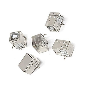 Honbay 20PCS USB 2.0 Type B Female Socket Connector Jack Port, 4-Pin DIP 90 Degree Right Angle, Repair Replacement Adapter