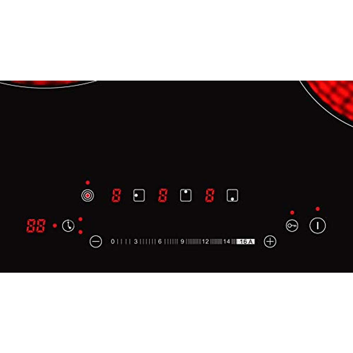 K&H 3 Burner 24 Inch Built-in Electric Stove Top Radiant Ceramic Cooktop Touch SLIDER Control 240V 6600W CE24-6605SL