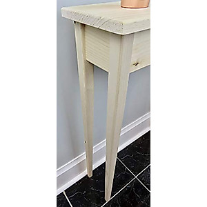 24" Unfinished Pine Narrow Tapered Leg Console Sofa Table