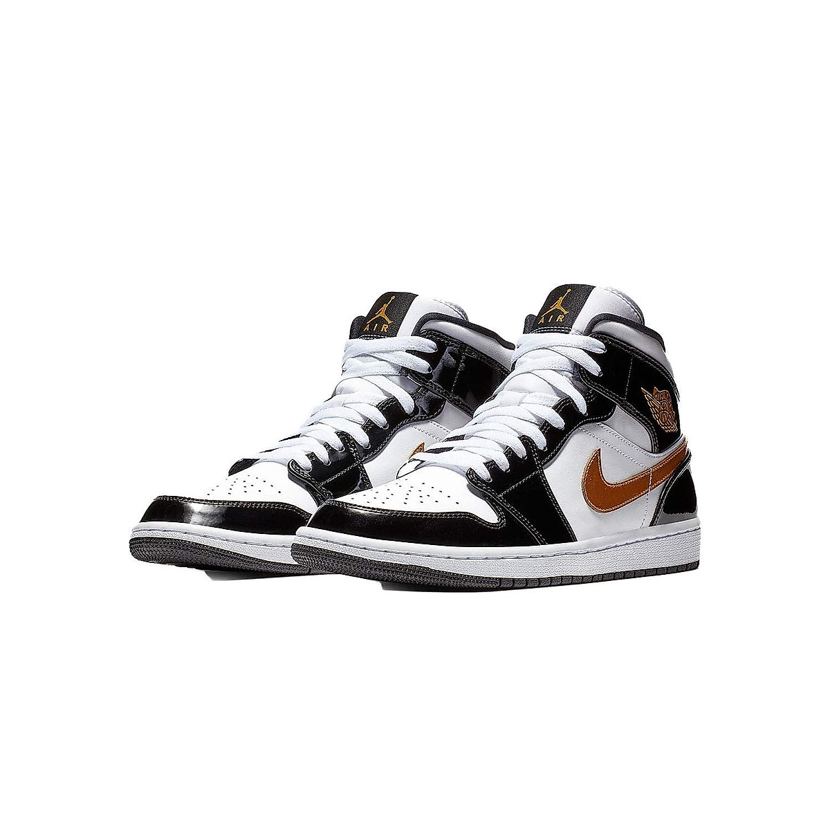 Nike Men's Air Jordan 1 MID SE Black/White/Gold 852542-007 (Size: 11)