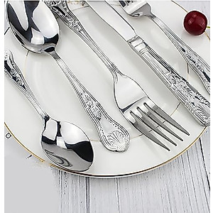 Luxury Silverware Set Cutlery Utensil Flatware Food-Grade Stainless Steel Home Restaurant Small Business,Mirror Finish Tableware 20 Piece Service for 4