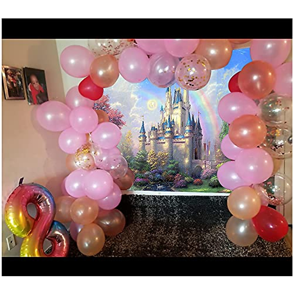 7x5ft Dreamy Castle Photography Backdrop for Kids Fairy Tale Princess and Prince Entertainment or Birthday Party Photo Backgrounds BV043