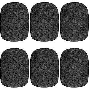 ChromLives Microphone Cover Microphone Windscreen Foam Cover Black Top Grade 6 Pack