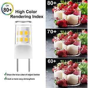 YKWCW G8 LED Bulb, 3W Equivalent to 20W-25W Halogen Bulb, T4 JCD Type Bi-Pin G8 Base, 120V Puck Light Bulbs for Under Cabinet Light, Under Counter Kitchen Lighting, 3000K Warm White （5 Pack）
