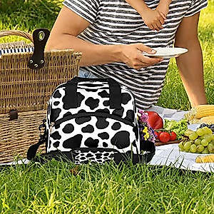 Insulated Lunch Bag Summer Animal Cow Leakproof Waterproof Reusable Meal Lunch Tote Holder Cooler Thermal Handbag with Adjustable Shoulder Strap for Women Men Adults Picnic Travel Hiking Work