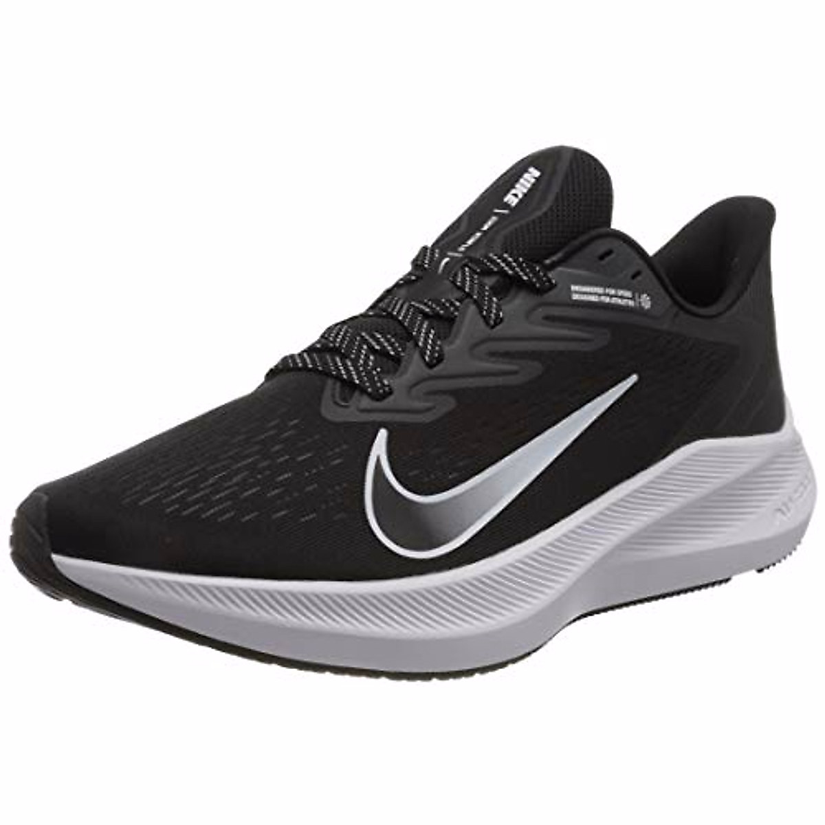 Nike Women's WMNS Zoom Winflo 7 Running Shoe, Black/White/Anthracite, 8.5