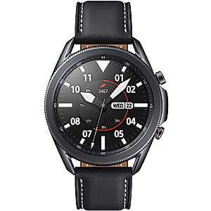 Samsung Galaxy Watch 3 (45mm, GPS, Bluetooth) Smart Watch with Advanced Health Monitoring, Fitness Tracking, and Long Lasting Battery - Mystic Black (Renewed)