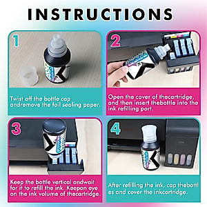 Koala Premium Sublimation Ink for ET Series Inkjet Printers ET-2400 ET-2800 ET-2803 ET-2850 ET-2720 ET-2760 ET-4800 ET-3760 ET-7720 ET-15000 /Upgrade Version/Auto-Fill