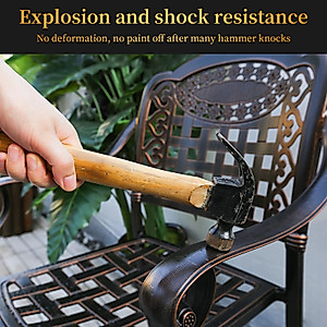 FAPOLITE Outdoor Dining Chair Cast Aluminum Patio Chairs Set of 2 All-Weather Patio Dining Chair with Adjustable Feet for Backyard Garden (B-Style Finland Chair)