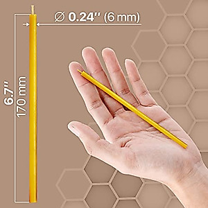 Natural Beeswax Candles - 7” 15 pcs Best Beeswax Candle - Pure Deep Yellow Bee Wax with Great Honey Scent and Cotton Wicks - Eco Friendly 100% Beeswax Candles for Decoration Home Birthday Cake 1104408