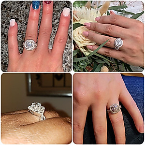 Newshe Wedding Band Engagement Ring Set for Women 925 Sterling Silver 1.8Ct Round White AAAAA Cz Size 7